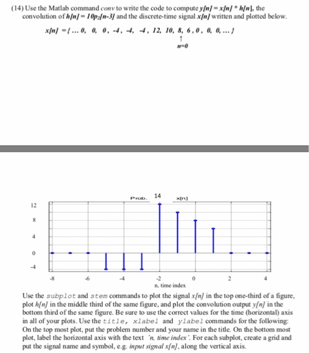 (14) Use the Matlab command conv to write the code to | Chegg.com