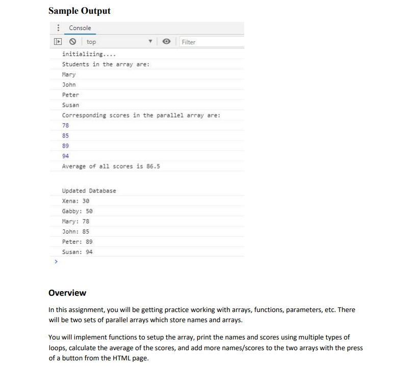 Solved Need help with this JavaScript assignment! I'm really | Chegg.com