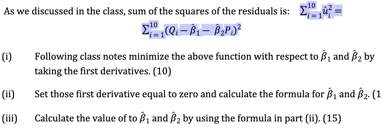 As we discussed in the class, sum of the squares of | Chegg.com