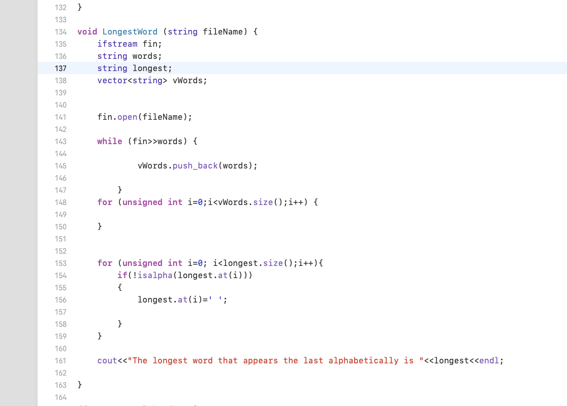 Solved 2 - Find the longest word that appears the last | Chegg.com