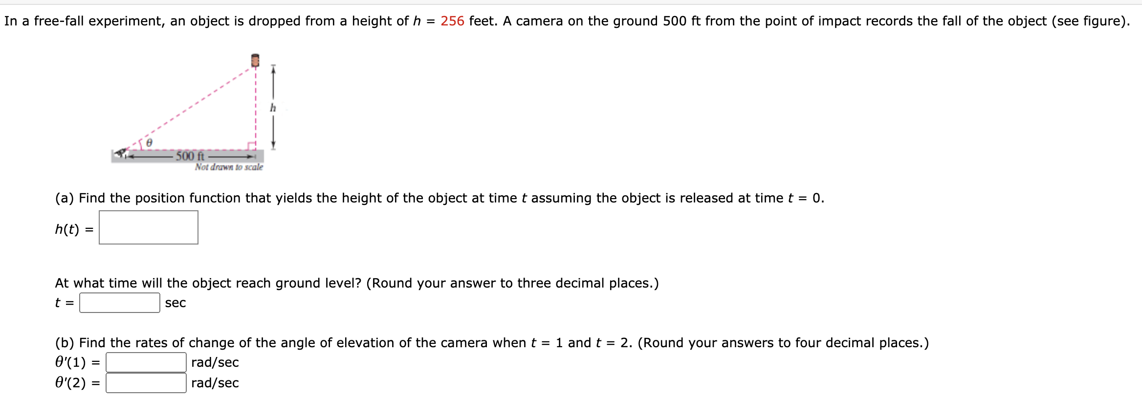 Solved In a free-fall experiment, an object is dropped from | Chegg.com