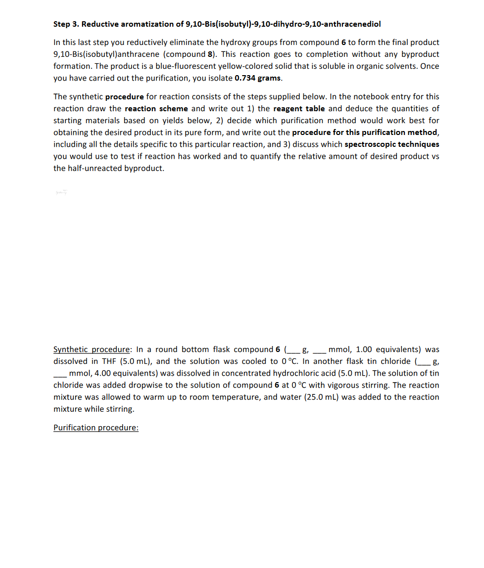 Step 3. Reductive aromatization of | Chegg.com