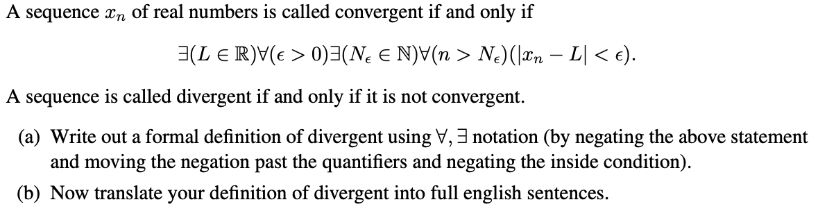 Solved of real numbers is called convergent if and only if A | Chegg.com
