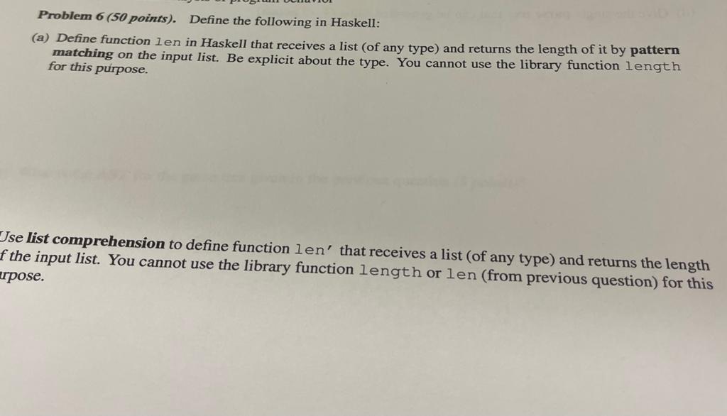Solved Problem 5 (3 points). For each of the following | Chegg.com