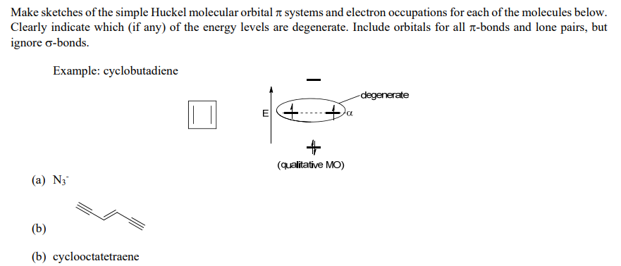 Solved Make sketches of the simple Huckel molecular orbital | Chegg.com