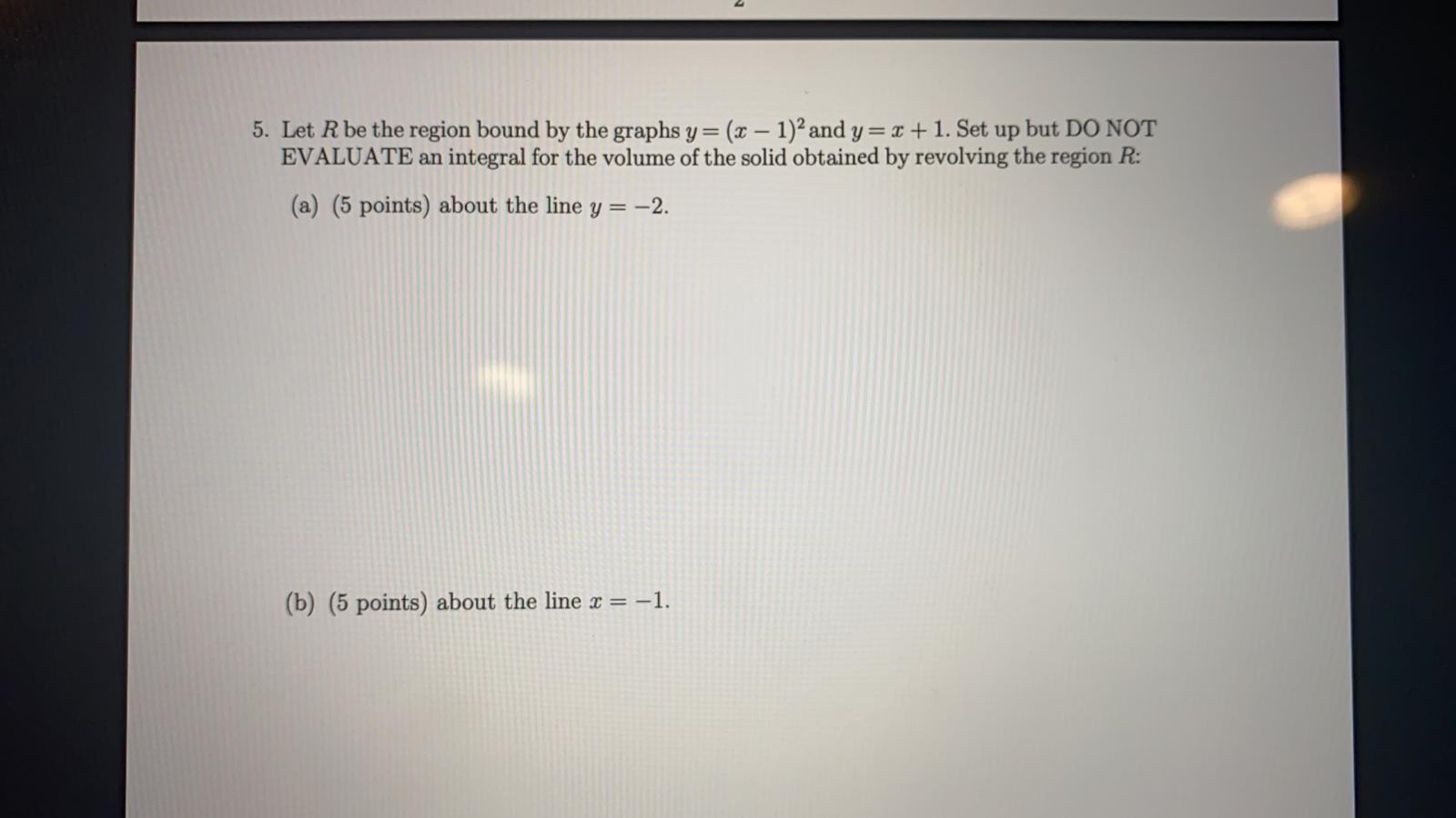 Solved 5. Let R be the region bound by the graphs y= (x - 1) | Chegg.com