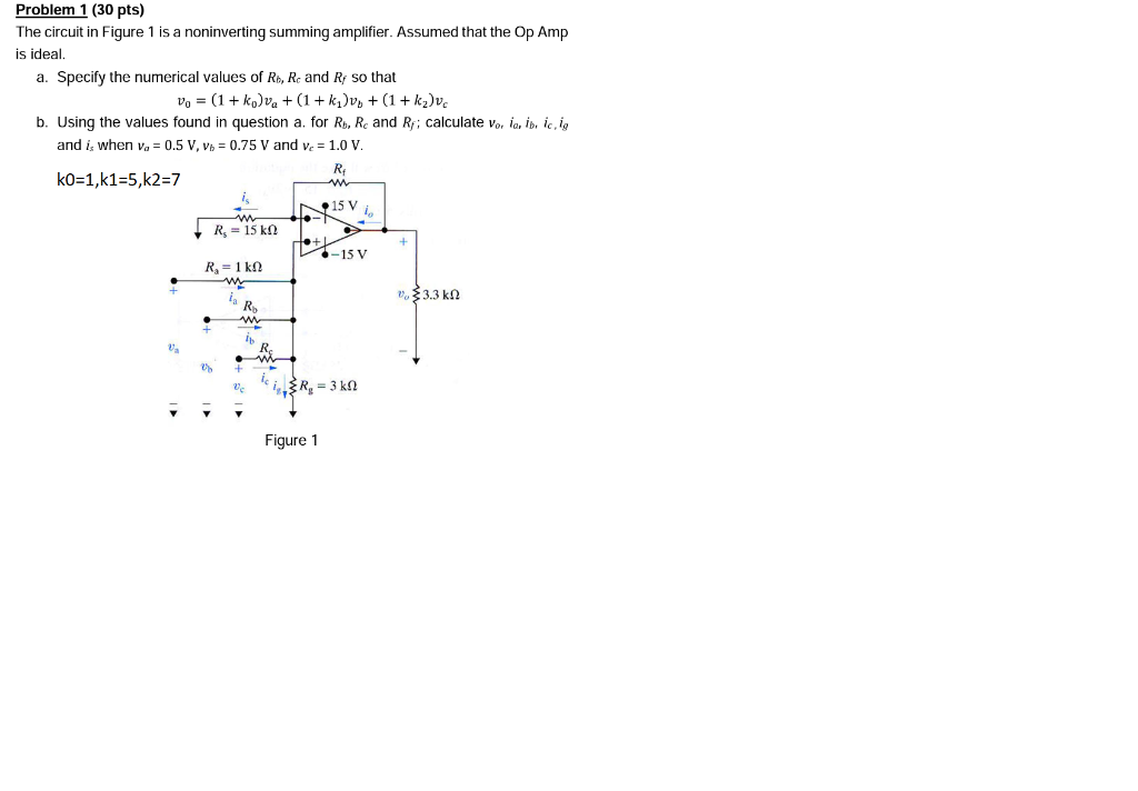 Solved Problem 1 (30 pts) The circuit in Figure 1 is a | Chegg.com