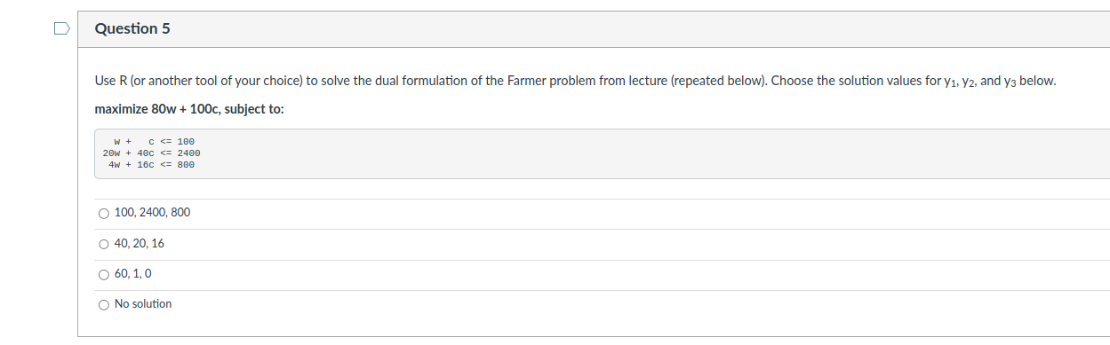 Solved Use R (or another tool of your choice) to solve the | Chegg.com