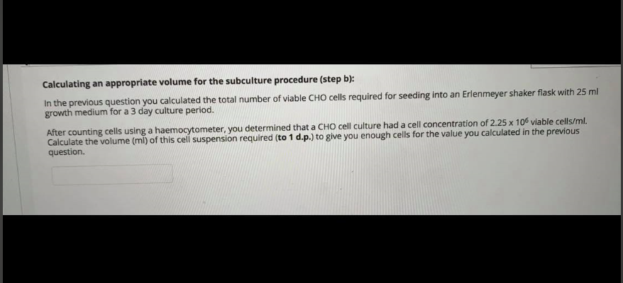 Solved Calculating an appropriate cell seeding density for | Chegg.com