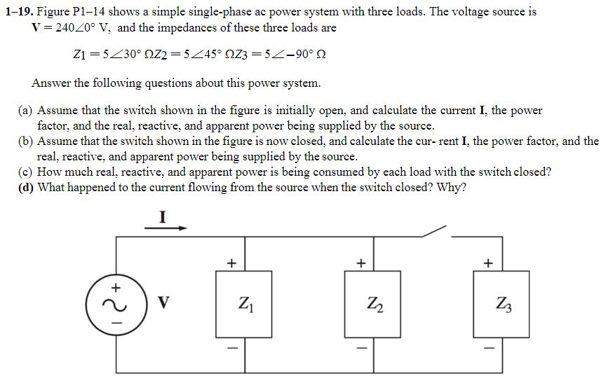 Solved 1-19. Figure P1−14 shows a simple single-phase ac | Chegg.com