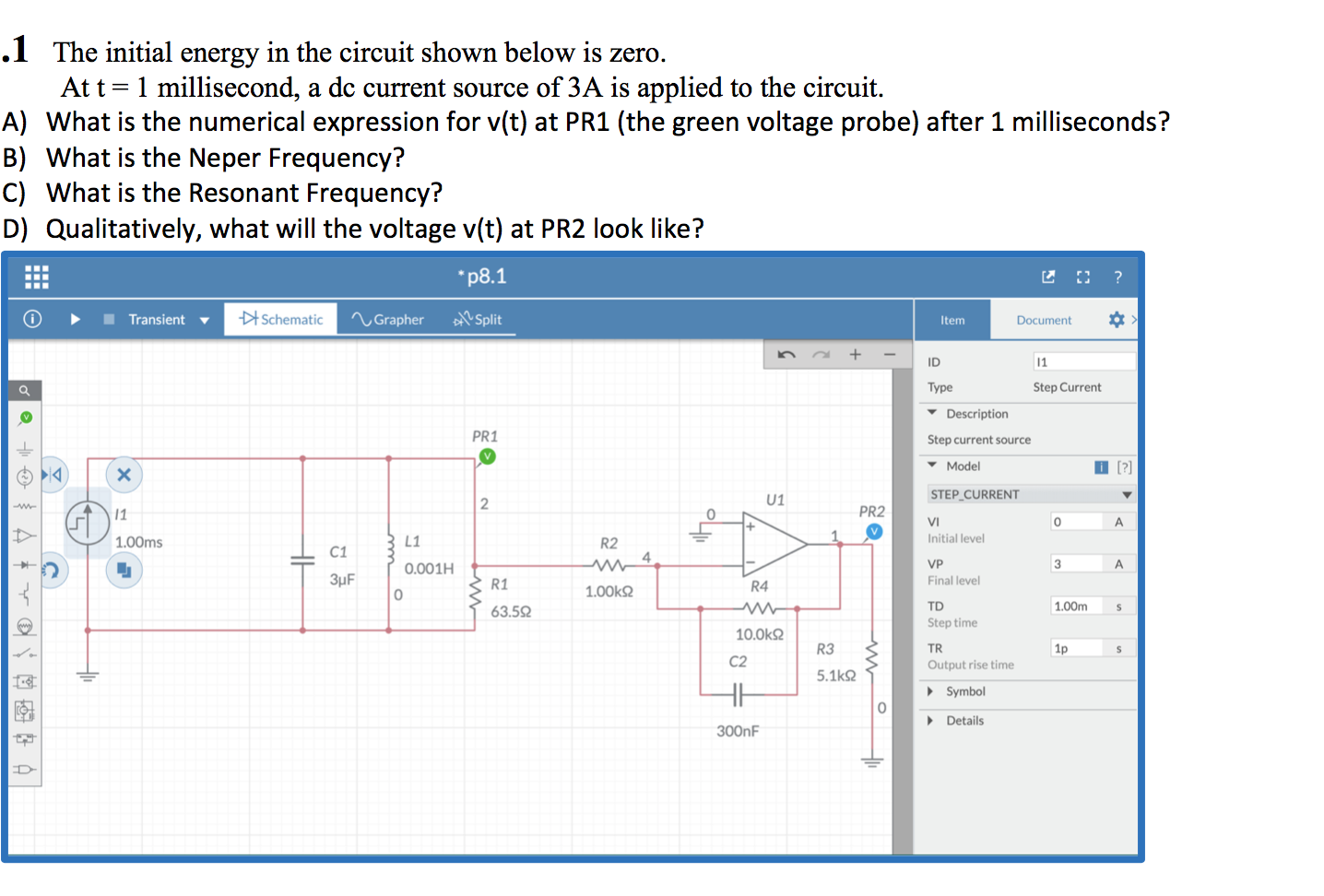 .1 The initial energy in the circuit shown below is | Chegg.com