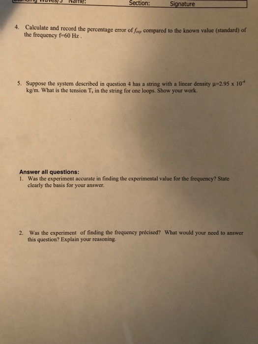 Standing Waves on a String Objectives: Demonstrate | Chegg.com