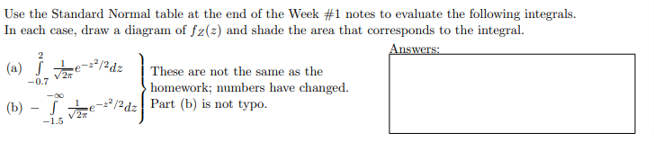 Solved Use the Standard Normal table at the end of the Week | Chegg.com