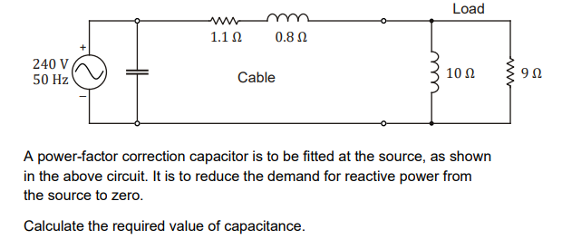 Solved A power-factor correction capacitor is to be fitted | Chegg.com