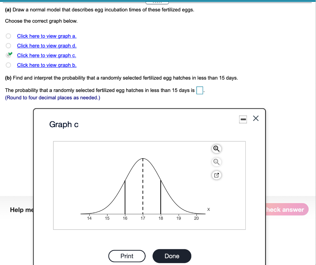 Solved (a) Draw a normal model that describes egg incubation | Chegg.com