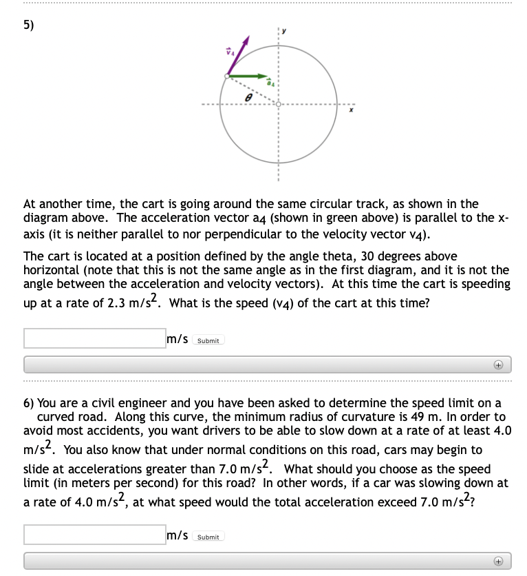 Solved ที่3 A cart is moving around a circular track with | Chegg.com