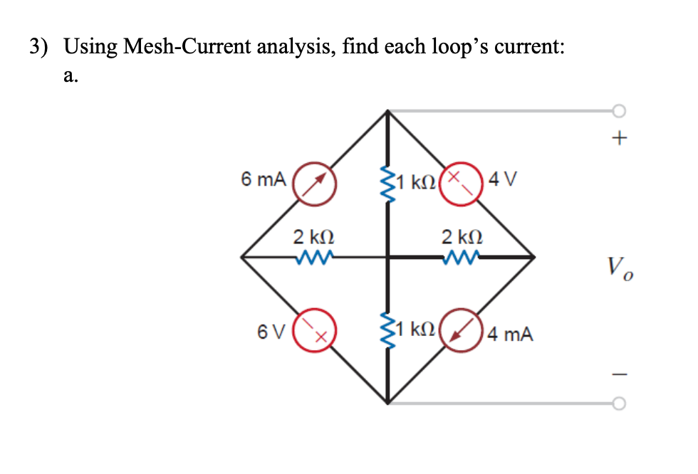 Solved 3) Using Mesh-Current analysis, find each loop's | Chegg.com