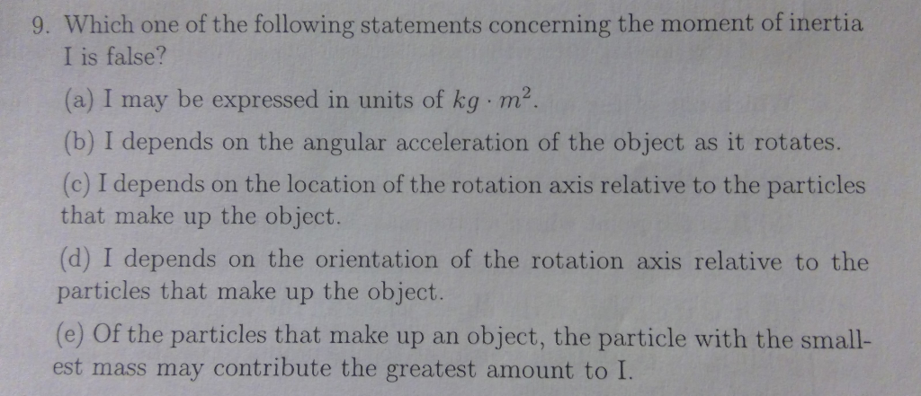 Solved: 9. Which One Of The Following Statements Concernin... | Chegg.com
