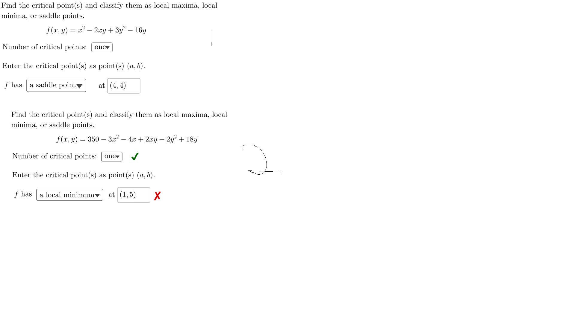 Solved Find the critical point(s) and classify them as local | Chegg.com