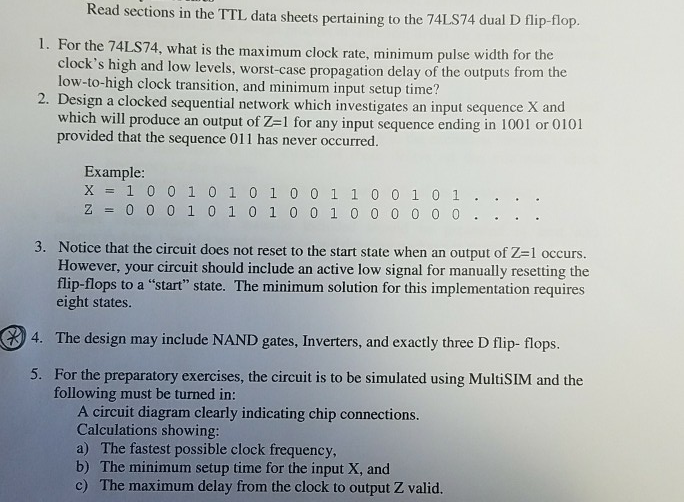 Read sections in the TTL data sheets pertaining to | Chegg.com