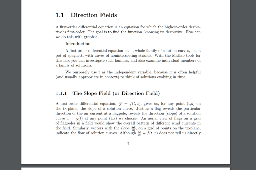 1.1 Direction Fields A first-order differential | Chegg.com