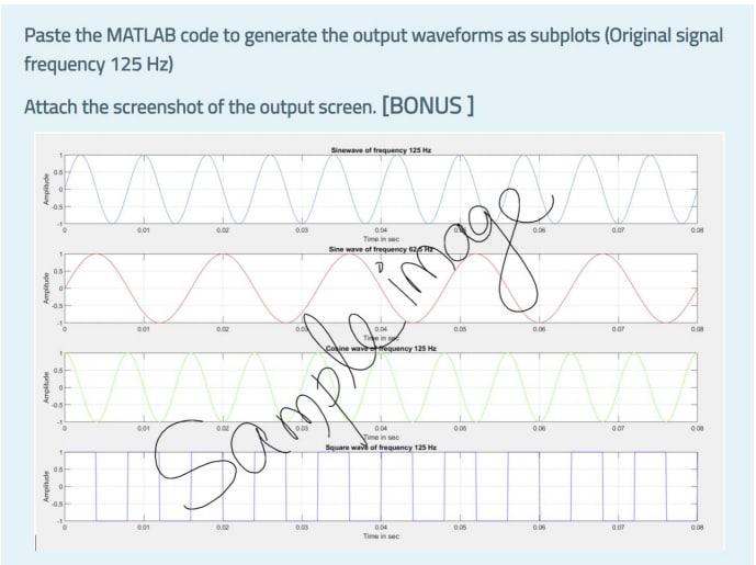 Solved Paste the MATLAB code to generate the output | Chegg.com