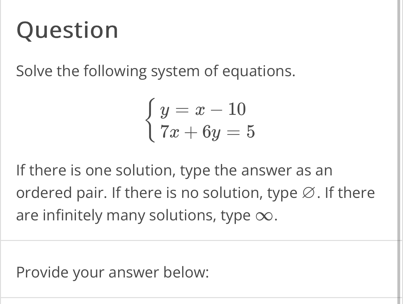 Solved Questionsolve The Following System Of