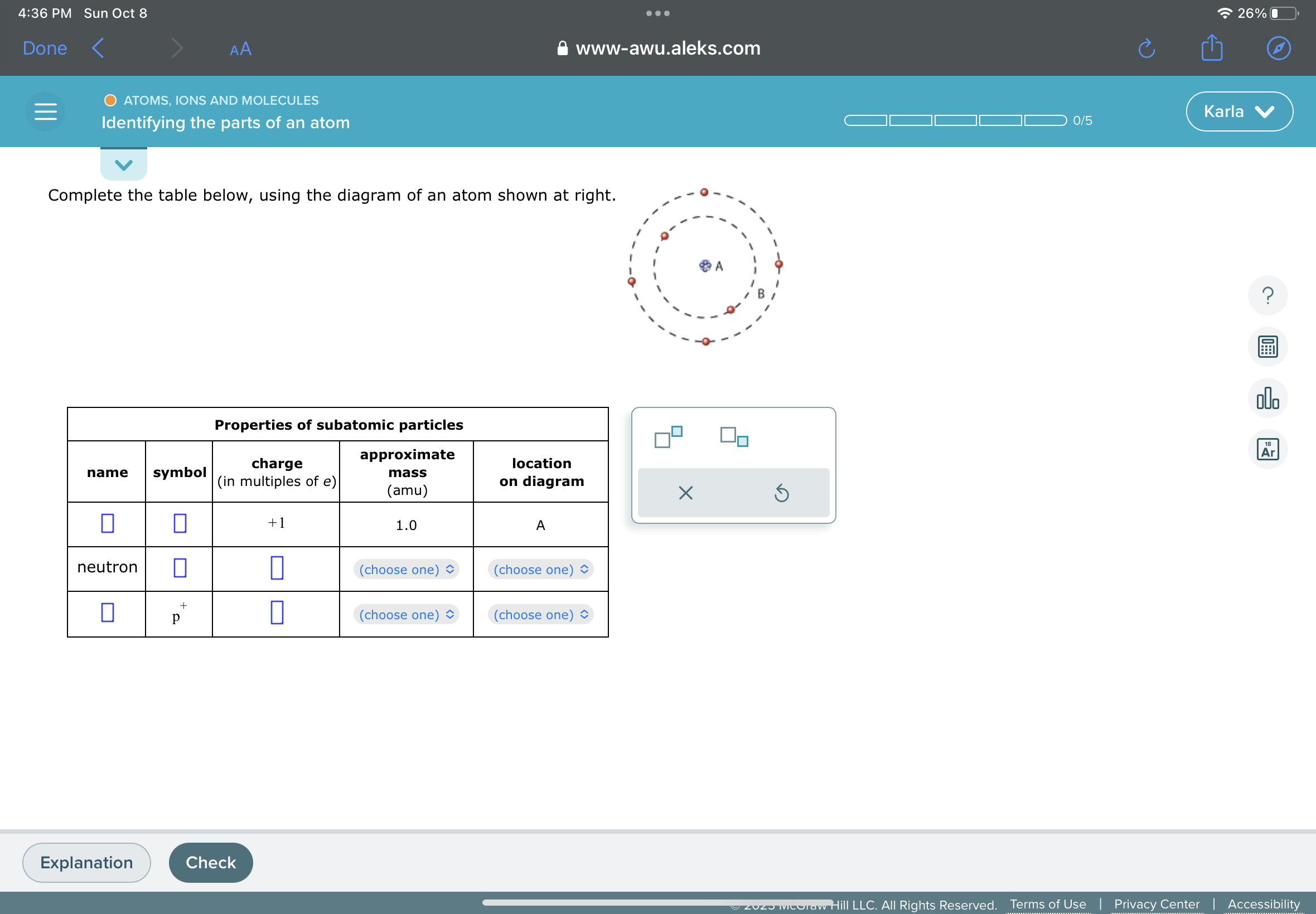 Complete the table below, using the diagram of an | Chegg.com