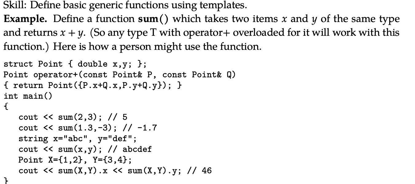Solved Skill: Define basic generic functions using | Chegg.com