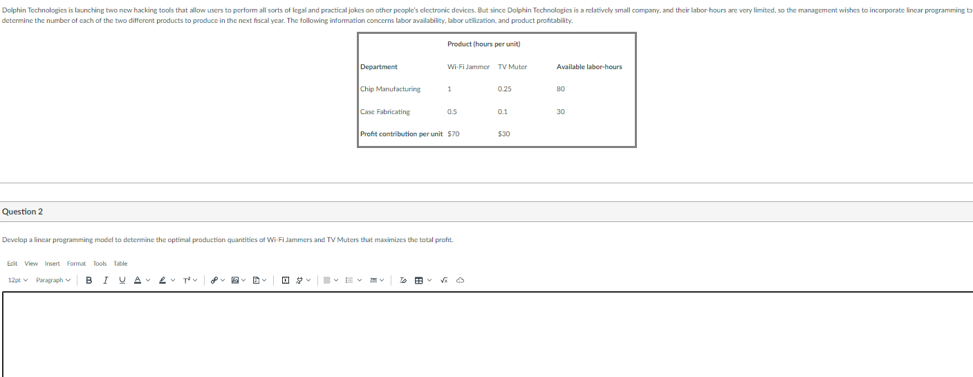 Solved Question 2 Develop A Linear Programming Model To