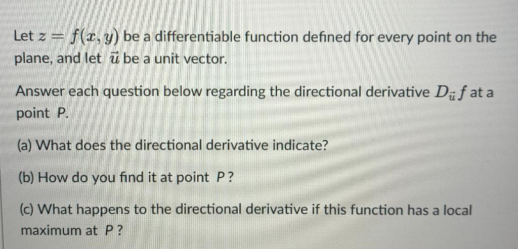 Solved a Let z = f(x, y) be a differentiable function | Chegg.com