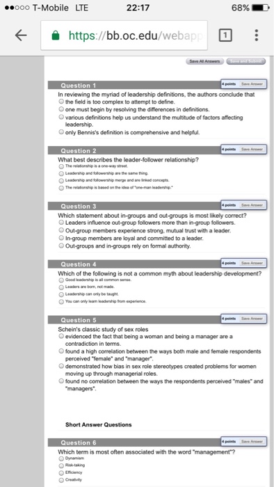 Solved In reviewing the myriad of leadership definitions, | Chegg.com