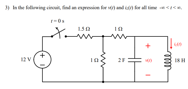 Solved 3) In the following circuit, find an expression for | Chegg.com