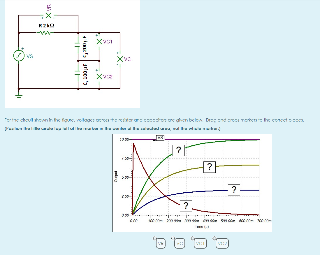 Solved XVR R2 kΩ Xvc1 VS C, 100 uFC, 200 uF Xvc X VC2 For | Chegg.com