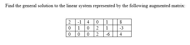Solved Find the general solution to the linear system | Chegg.com