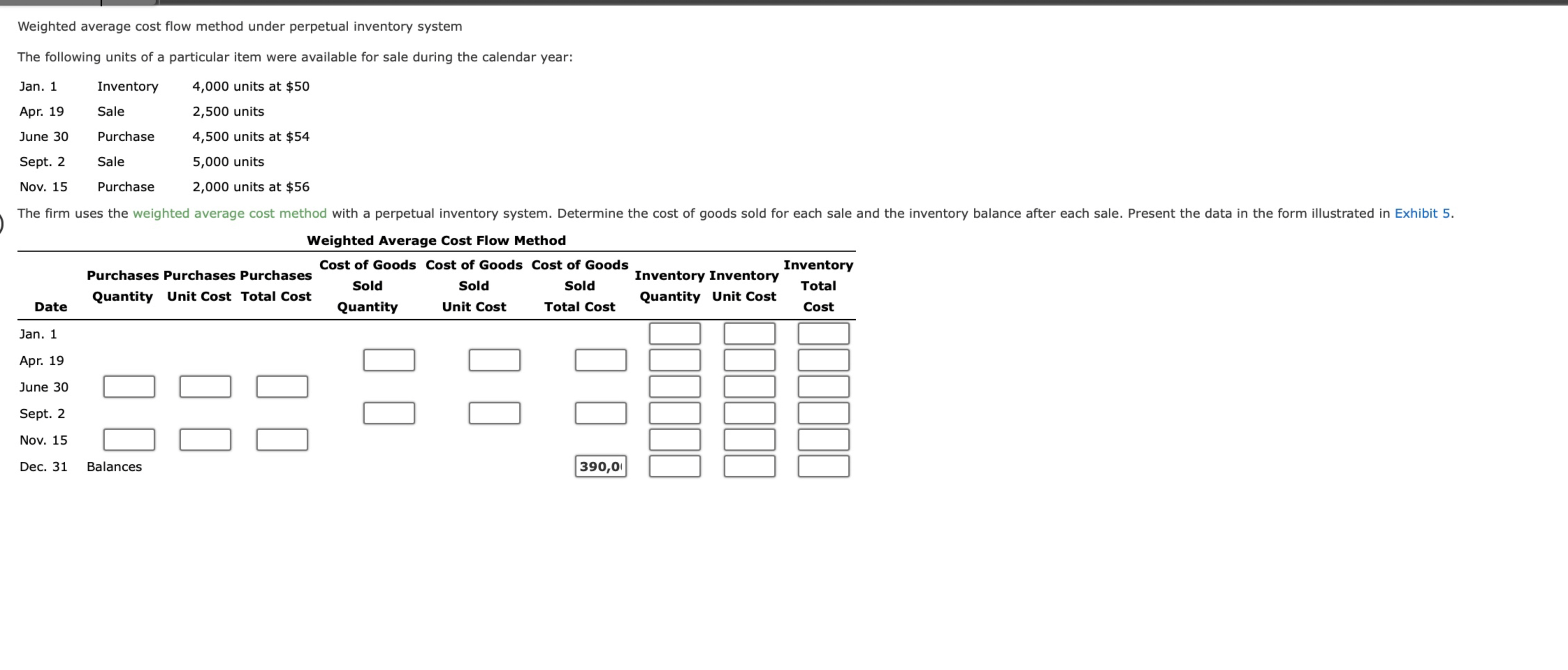 Solved Weighted average cost flow method under perpetual | Chegg.com
