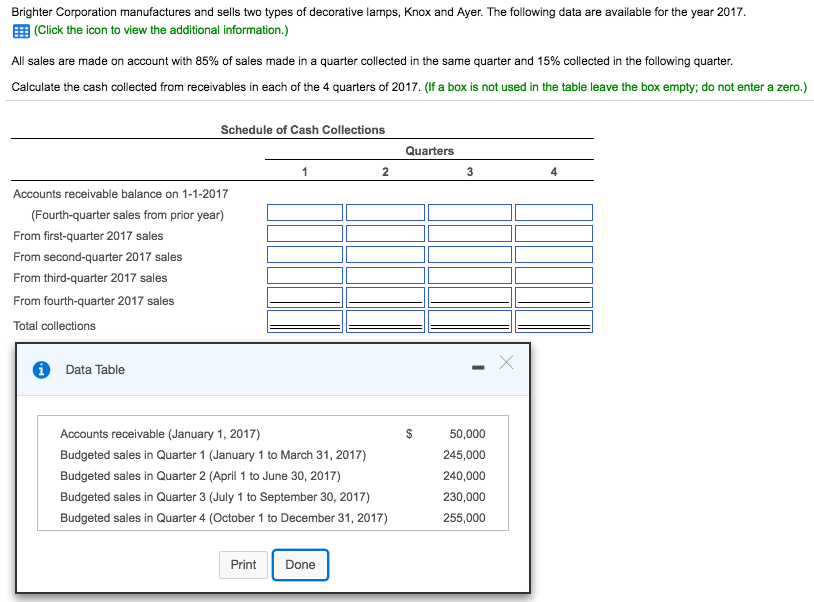 Solved Brighter Corporation manufactures and sells two types | Chegg.com