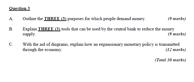 Solved A. Outline the THREE (3) purposes for which people | Chegg.com