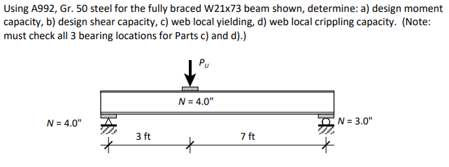 Solved Using A992, Gr. 50 steel for the fully braced W21x73 | Chegg.com