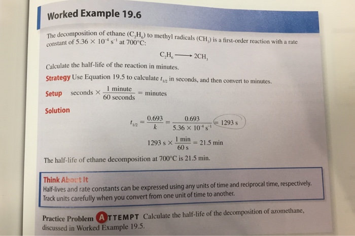 The decomposition of ethane (C_2 H_6) to methyl | Chegg.com
