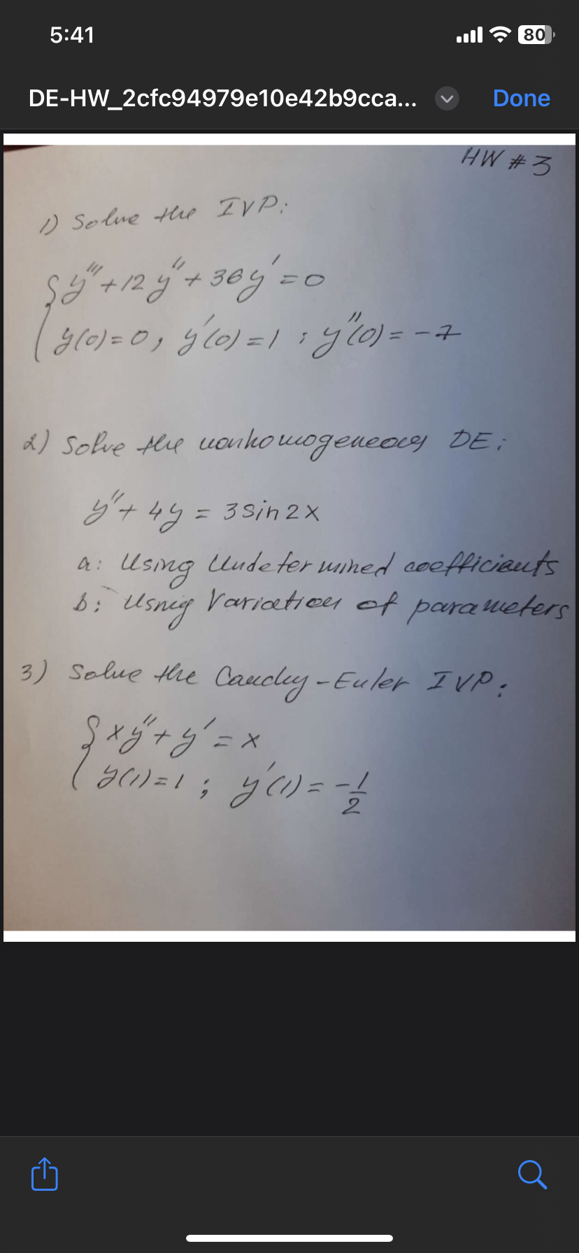 Solved 1) Solve the IVP: | Chegg.com