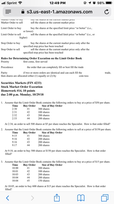 Solved Sprint 12:49 PM s3.us-east-1.amazonaws.com C Market | Chegg.com
