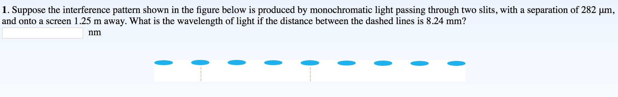 Solved 1. Suppose the interference pattern shown in the | Chegg.com