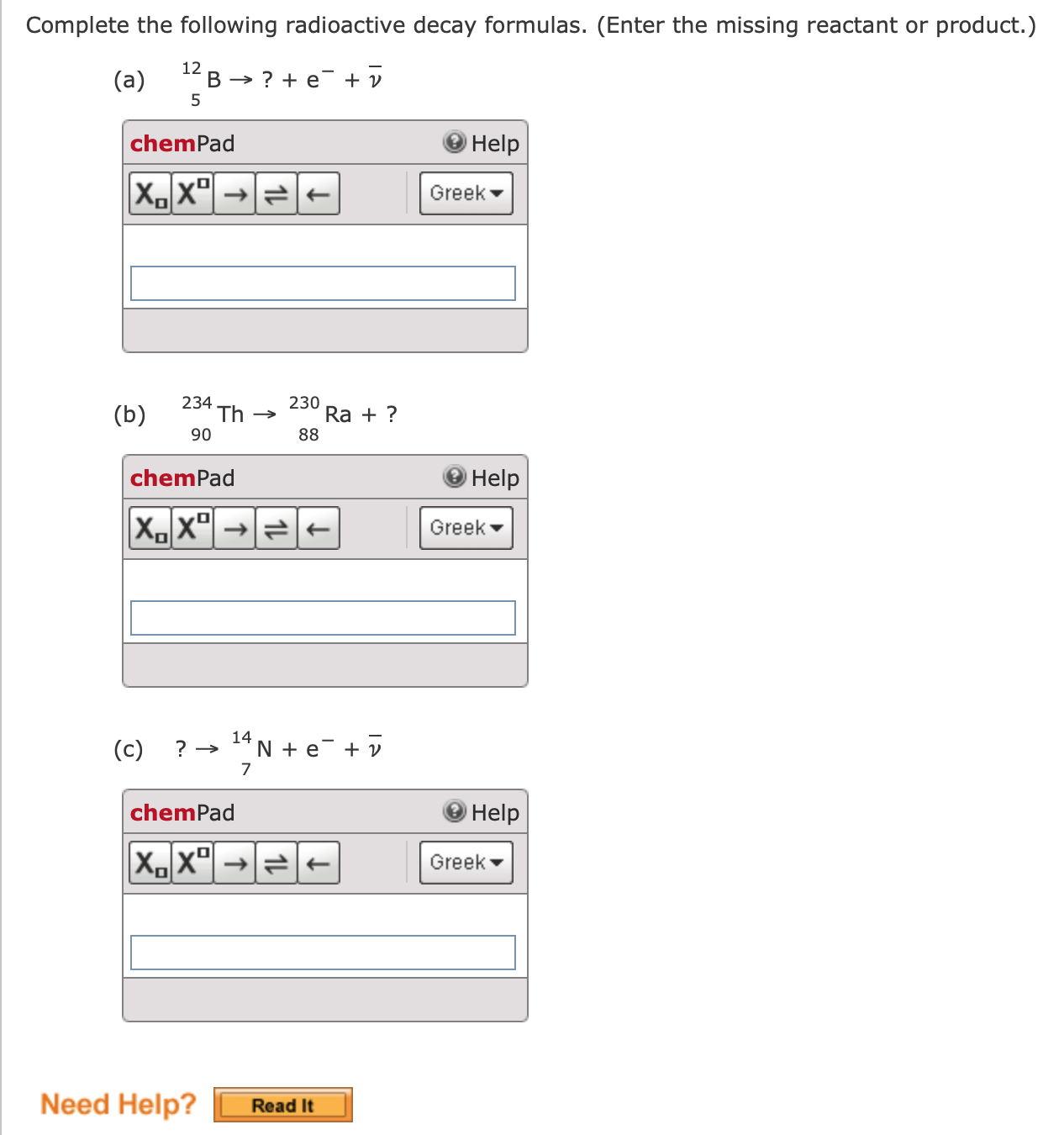 Solved Complete the following radioactive decay formulas. | Chegg.com