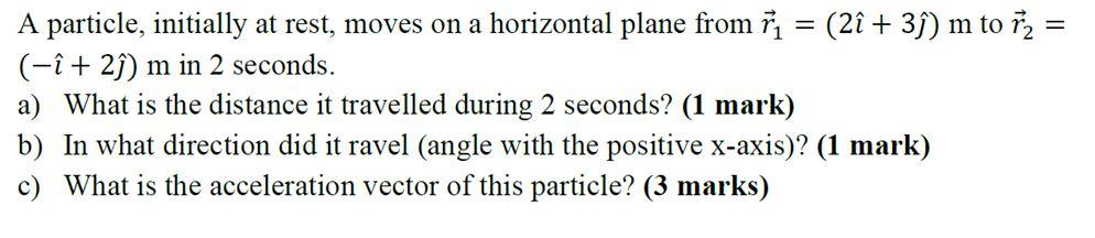 Solved A particle, initially at rest, moves on a horizontal | Chegg.com