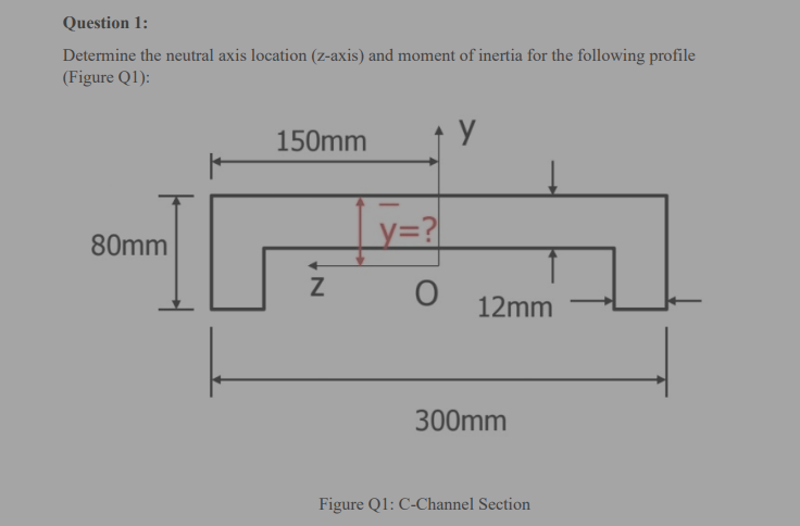 Solved Question 1: Determine the neutral axis location | Chegg.com