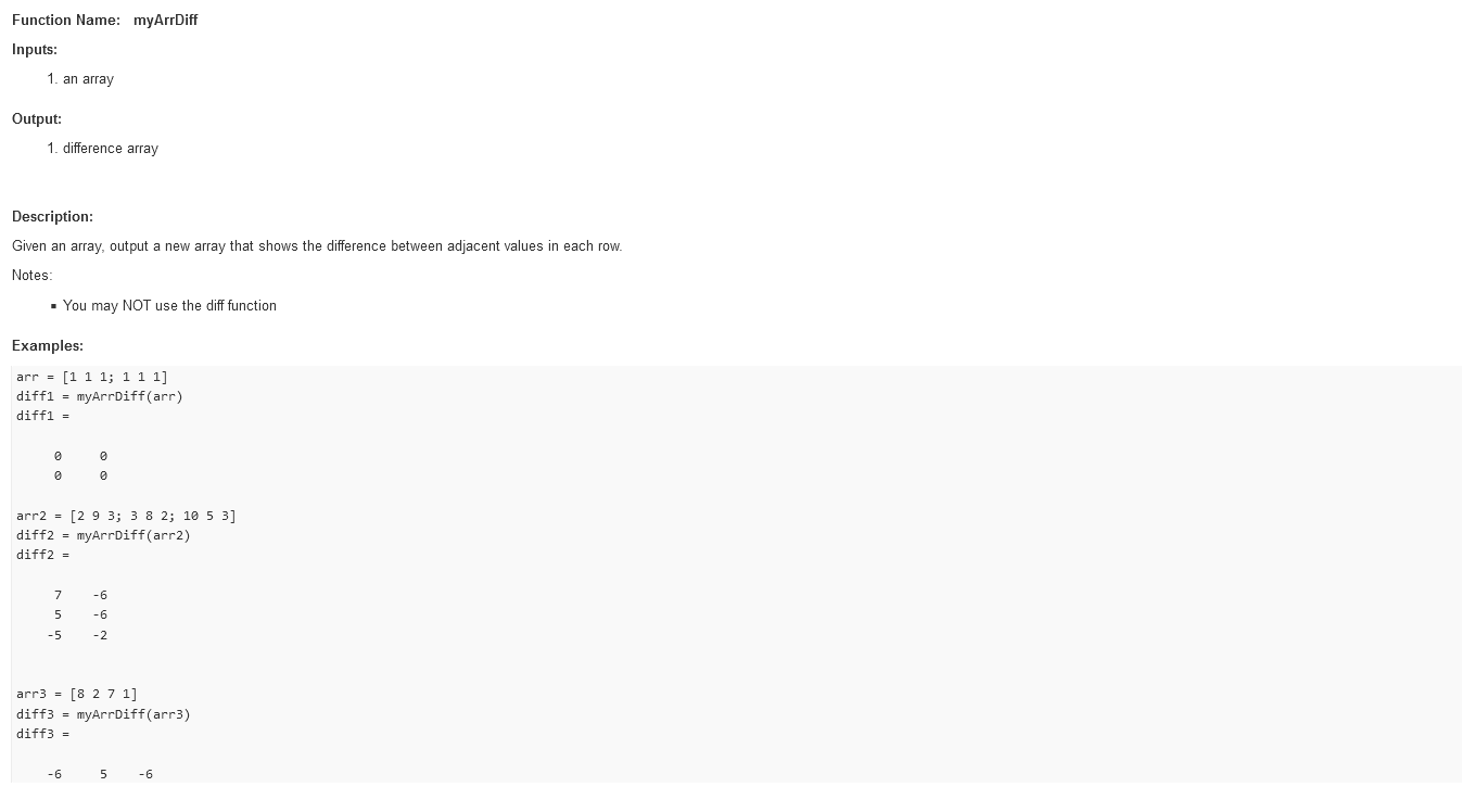 Function: cleanData Input(s): • (double) NxM array | Chegg.com