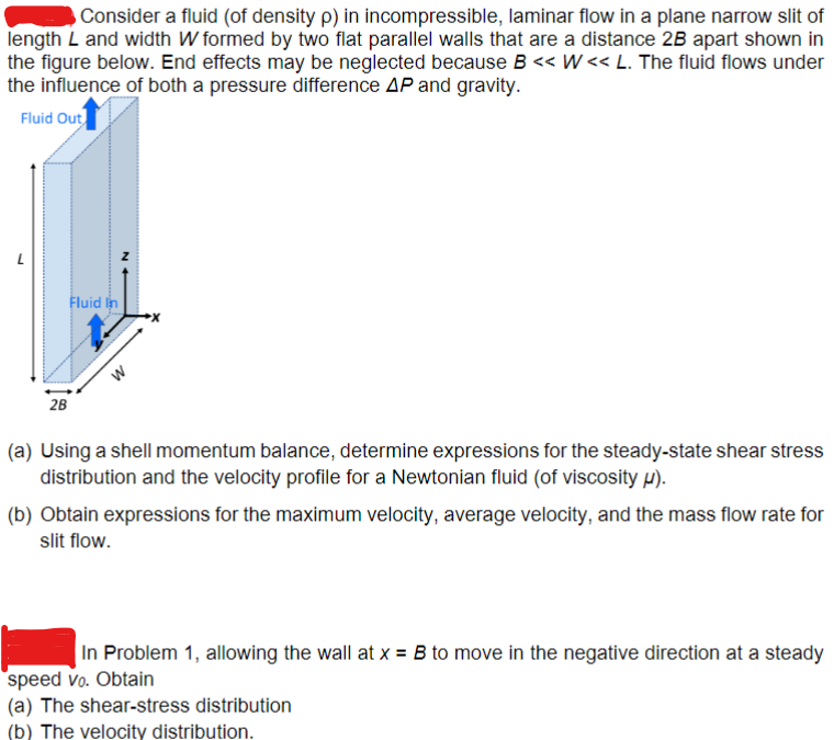 Solved Consider a fluid (of density ρ ) in incompressible, | Chegg.com