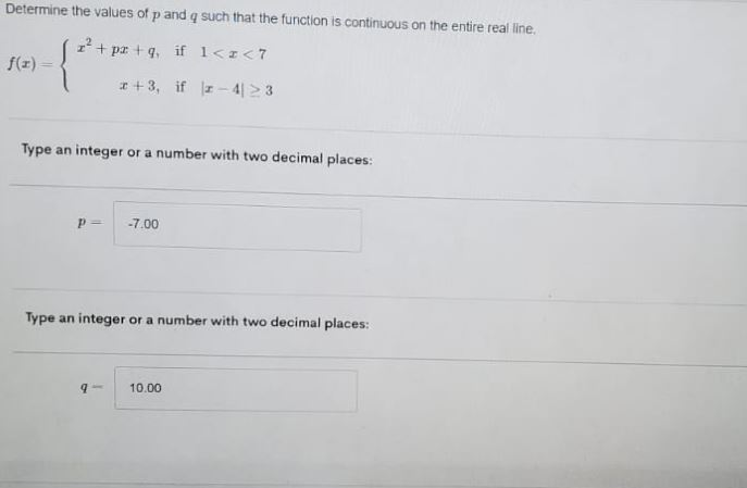 Solved Determine the values of p and q such that the | Chegg.com