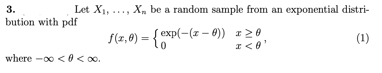 Solved 3. Let X1,…,Xn be a random sample from an exponential | Chegg.com